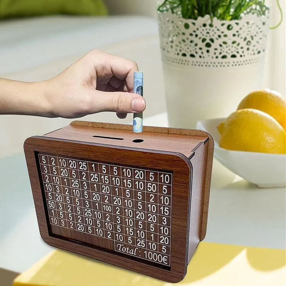 MoneyBank - Wooden Euro Engraved Money Savings Box – Emiblue ...